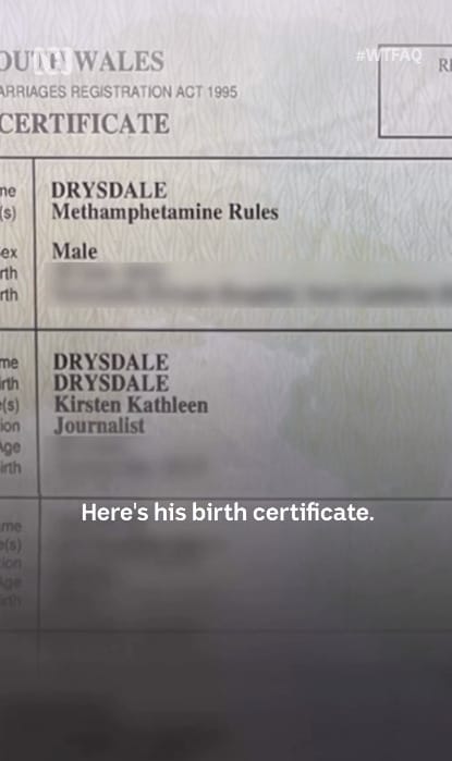 นักข่าวออสเตรเลียลองตั้งชื่อลูกว่า "Methamphetamine Rules" สรุประบบให้ ...