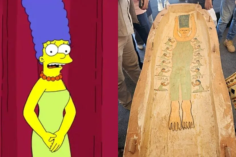 ไวรัล! ภาพคนบนฝาโลงศพมัมมี่อายุมากกว่า 3 พันปี ดูคล้ายกับ "Marge Simpson"