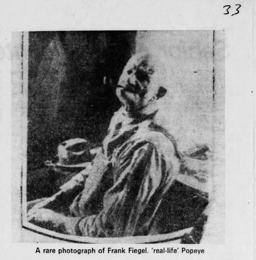 เผยโฉมหน้า "Frank Fiegel" ผู้เป็นต้นแบบตัวการ์ตูน "Popeye"